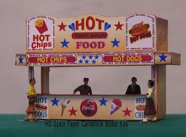 HO SCALE CARNIVAL Hot Food Stand 3D Model Railway Building Kit - REHF1 ...