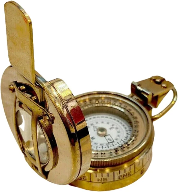 ANCIENNE BOUSSOLE DE poche nautique en laiton boussole militaire pour ...