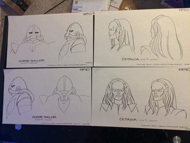 SHE-RA ANIMATION CEL vintage MOTU cartoon MODEL SHEET princess power he ...