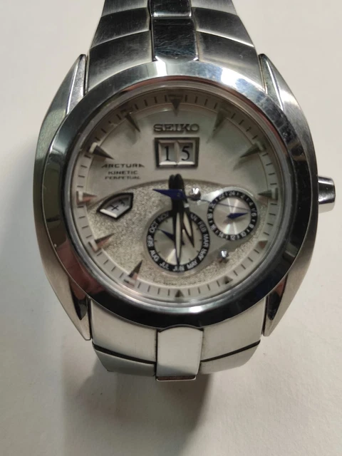 SEIKO ARCTURA KINETIC PERPETUAL Calendar Day-Date-Month Watch Excellent ...
