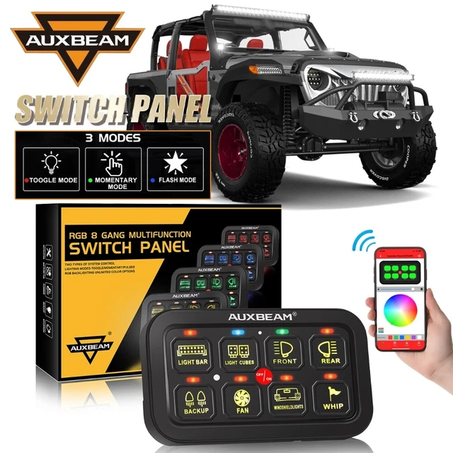 8 GANG RGB bluetooth Remote Control Switch Panel LED Work Lights ...