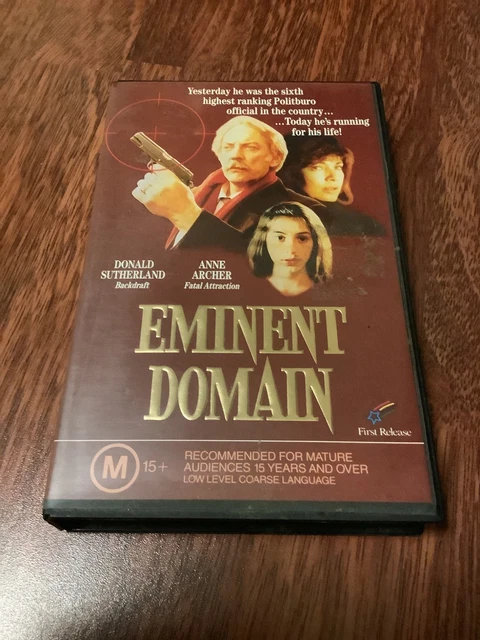 EMINENT DOMAIN VHS 1990 Big Box Arama Entertainment Sutherland Archer ...