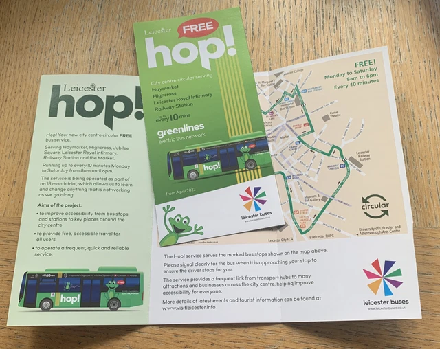 LEICESTER HOP CITY Centre Free Bus Route Timetable Leaflet April leicester-hop-city-centre-free-bus-route-timetable-leaflet-april