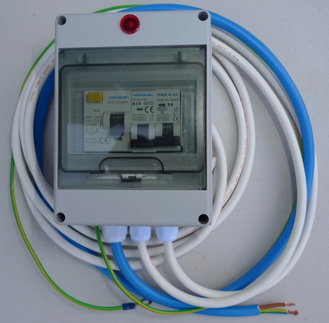 PREWIRED MAINS CONSUMER Unit Fuse Box Camper Van 230V Double Pole RCD ...