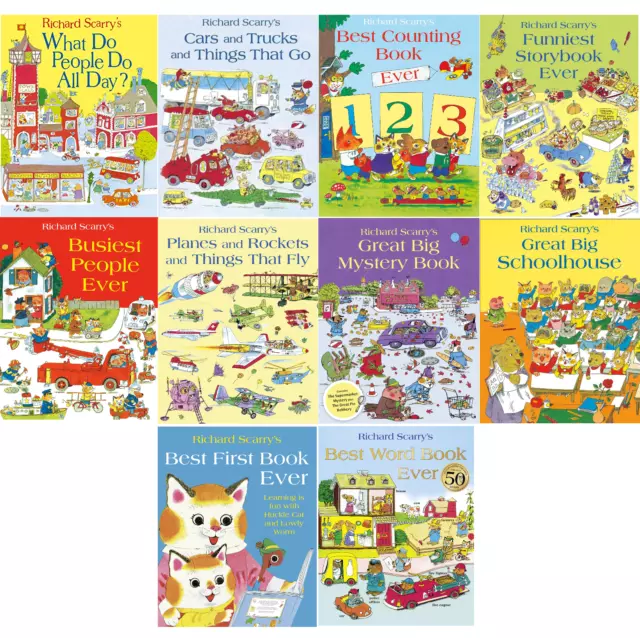 RICHARD SCARRY'S BEST Collection Ever 10 Books Set Children School ...