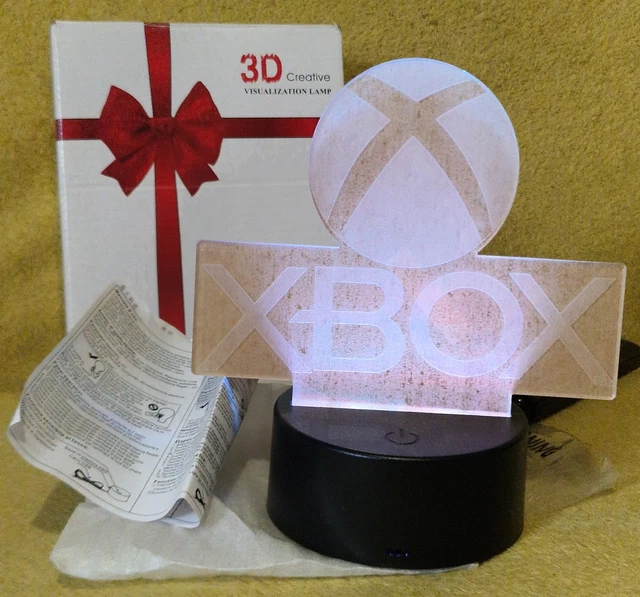 XBOX GAMER 3D Acrylic Games Logo 7 Colors LED Night Light Touch Table ...