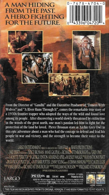 GREY OWL - Pierce Brosnan Annie Galipeau - 1999 Columbia Tristar Video ...