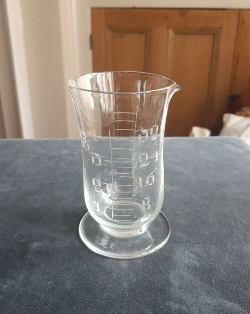 ANTIQUE, GLASS APOTHECARY/CHEMISTRY Lab Measuring Pitcher/Beaker(MW10 ...