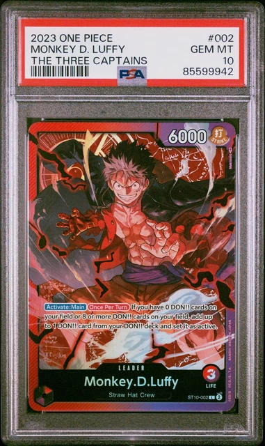 ONE PIECE MONKEY D. Luffy ST10-002 The Three Captains Deck PSA 10 EUR ...