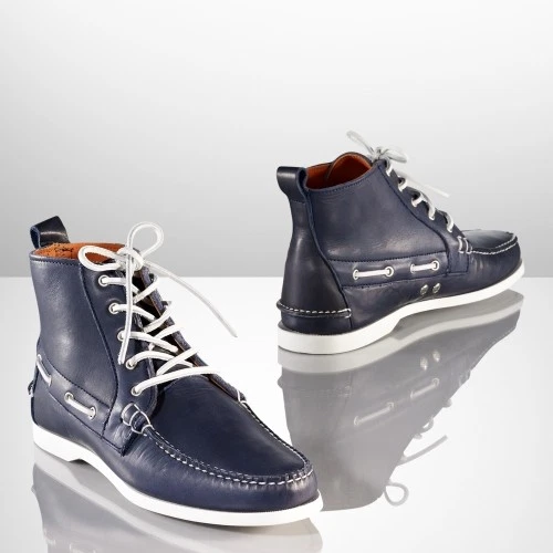 RALPH LAUREN CHUKKA Boots Shoes Sneakers Style Blue Navy Leather $425 ...