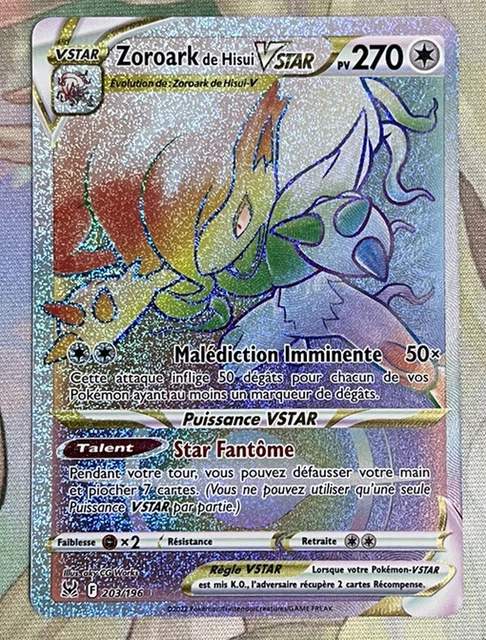 ZOROARK DE HISUI Vstar Rainbow 203/196 Origines Perdues EB11 FR NEUF ...