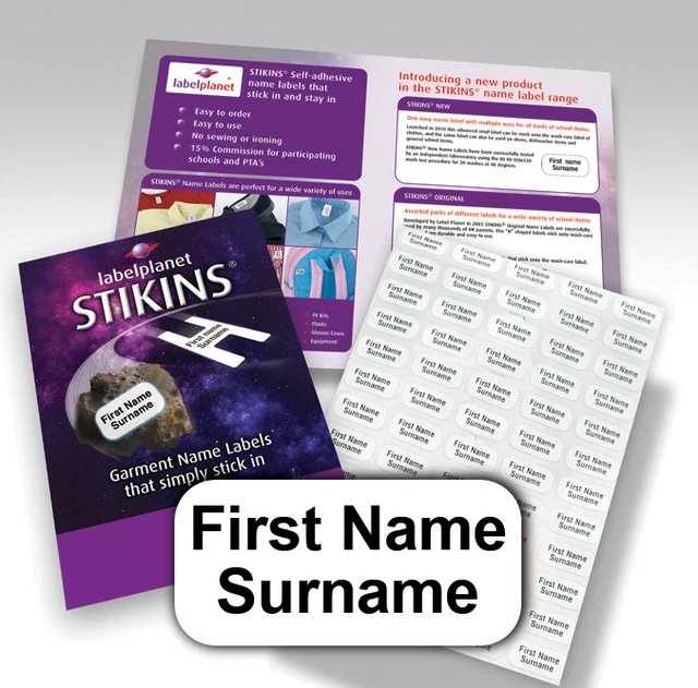 STIKINS® NAME LABELS £7.49 - PicClick UK