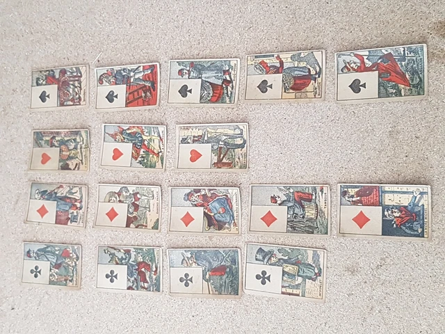 TRES ANCIEN RARE jeu Carte Fin XIXeme debut XXeme ?? incomplet 17 Carte ...