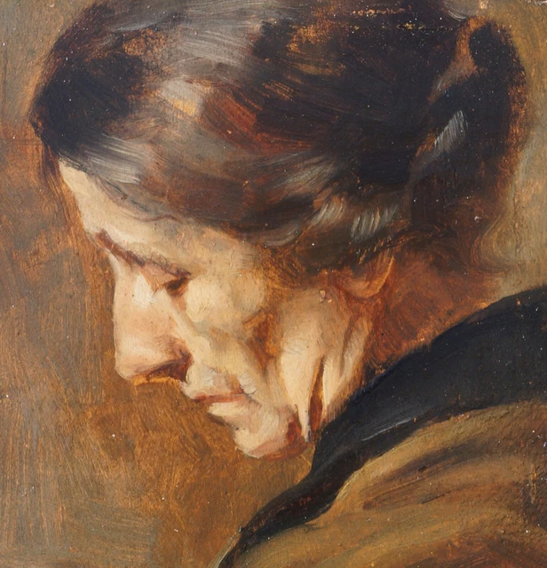 ROBERT SCHEFFER, WOMAN IN Profile, Small Oil on Wood, 1926 ...