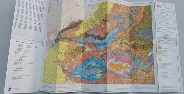 ORDNANCE SURVEY GEOLOGICAL Map, Bristol, Solid & Drift, Folded Map ...