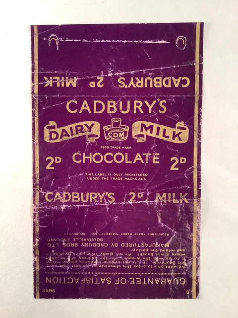 CADBURY’S DAIRY MILK 1930’s-1960’s Chocolate Bar Wrappers ( 15 ) £293. ...