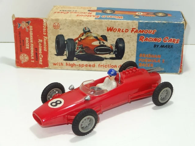MARX BRABHAM F1 RACING CAR Hong Kong Plastica (323) motore ad attrito ...