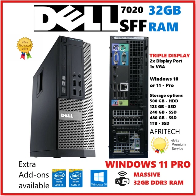 WINDOWS 11 PRO -DELL OPTIPLEX 7020 Intel i7 2TB SSD 32GB RAM Desktop PC ...