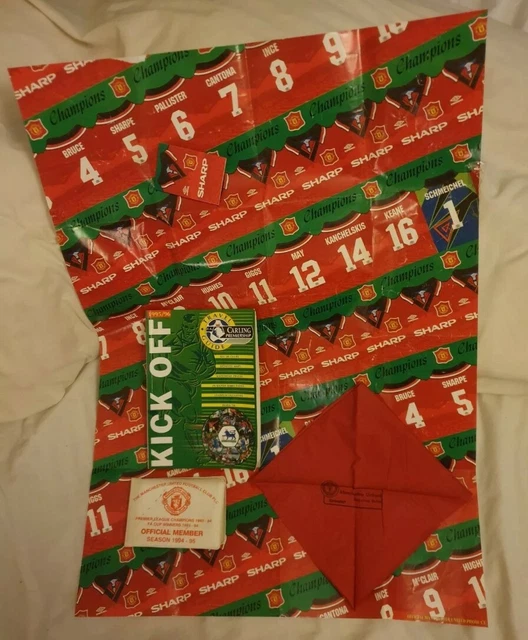 MANCHESTER UNITED 90S Memorabilia Wrapping Paper Allsports Official ...