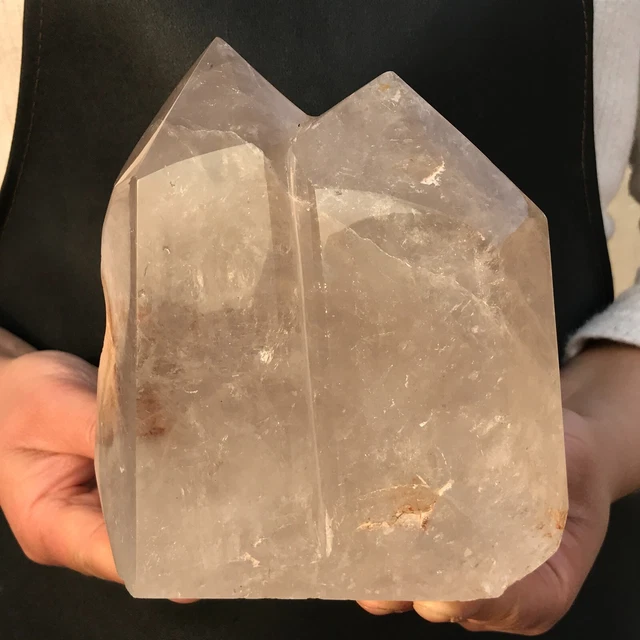 2098G NATURAL CRYSTAL quartz obelisk crystal pillar double point reiki ...