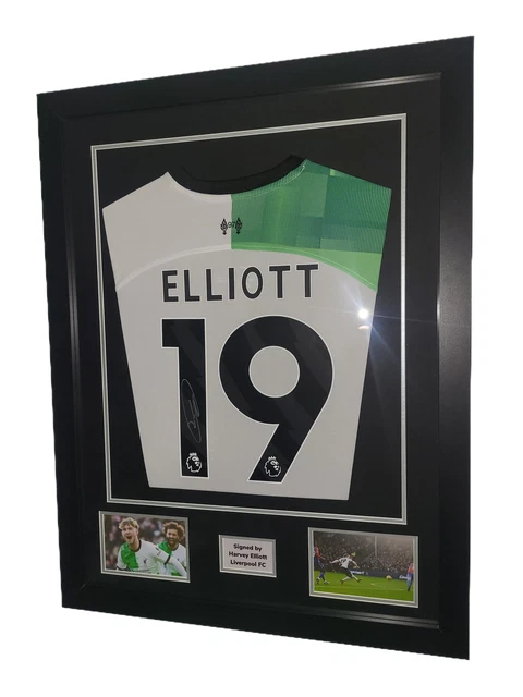 HARVEY ELLIOTT HAND Signed Liverpool FC Away 2023/2024 Framed Shirt ...