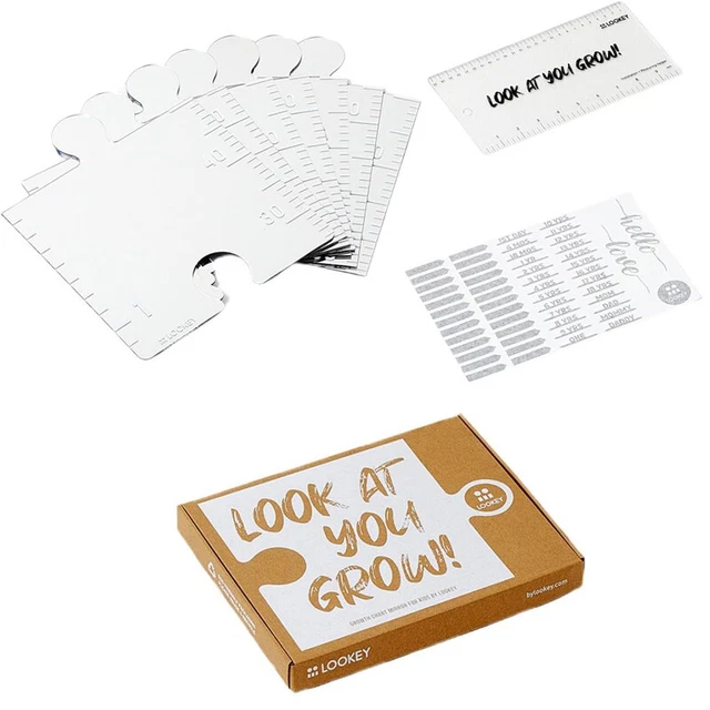 PUZZLE GROWTH CHART Mirror, Foldable Height Measuring Mirror for Kids ...