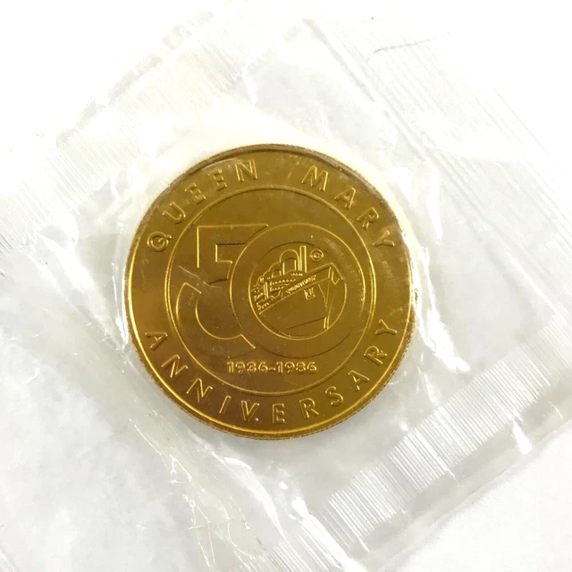 QUEEN MARY 50TH Anniversary Commemorative Token Coin 1986 Limited ...