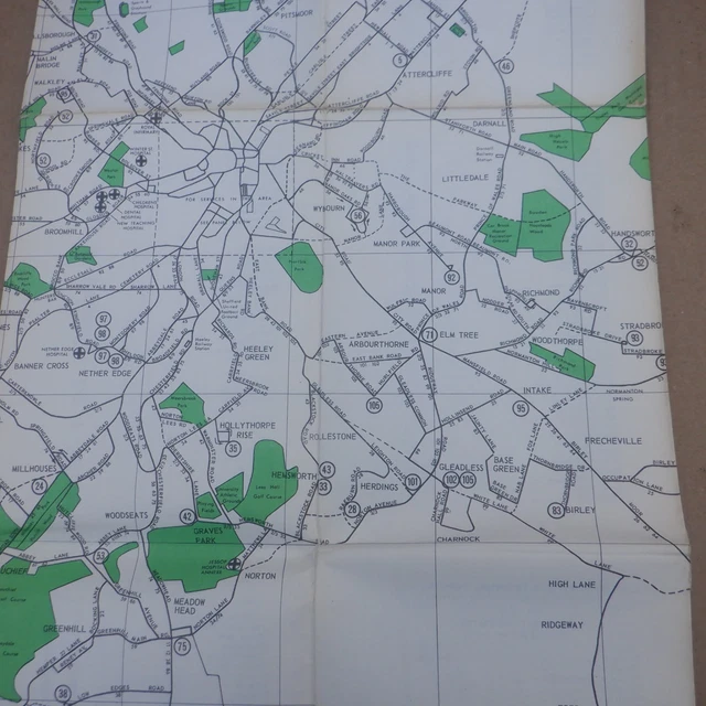 SHEFFIELD BUS ROUTE MAP, 2nd EDITION 1960s £10.00 - PicClick UK