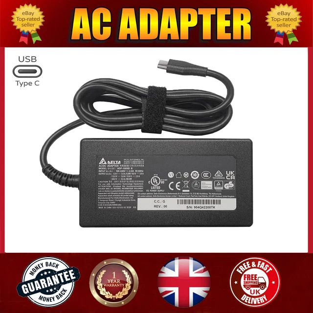DELTA 100W VARIABLE Power Output Usb Type-C Ac Adapter For Dell Xps 13 ...