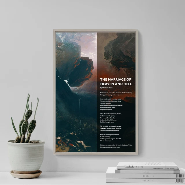 WILLIAM BLAKE POEM Print - The Marriage of Heaven and Hell - Art Poster ...