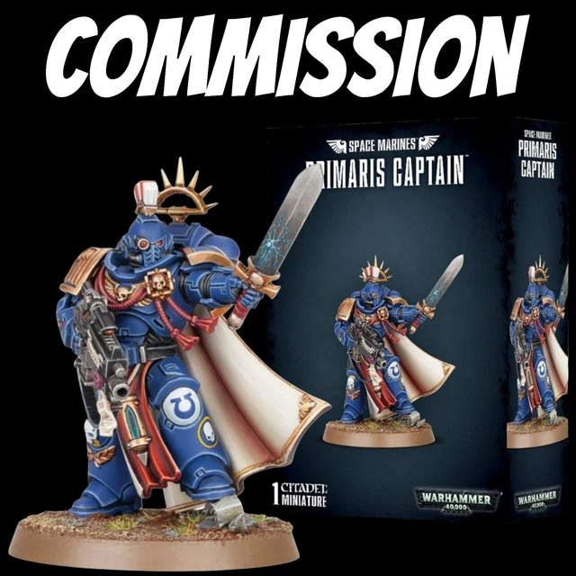 WARHAMMER 40K SPACE Marine ULTRAMARINES PRIMARIS CAPTAIN Pro Painted ...