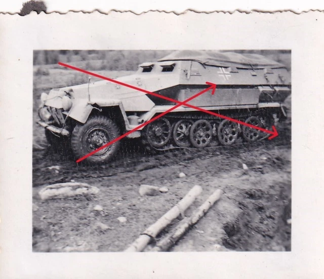 WK2 FOTO SCHÜTZENPANZER Panzer Tank Balkenkreuz Front Nachschub ...