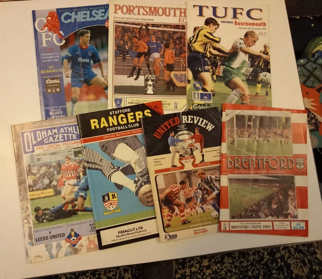 SEVEN 1990'S FOOTBALL Programmes. Various Teams. £6.51 - PicClick UK