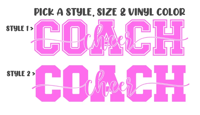 CHEERLEADING COACH VARSITY Font Custom Vinyl Letter Text Sticker Decal ...