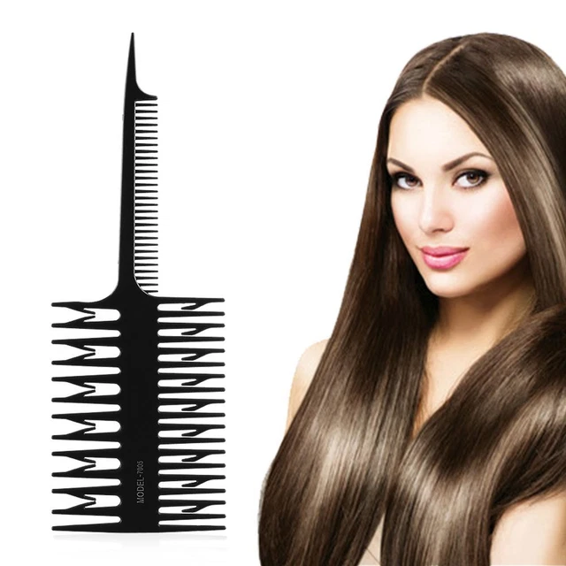FISH BONE SHAPE DIY Two sides Separate Highlighting Dye Comb Salon ...