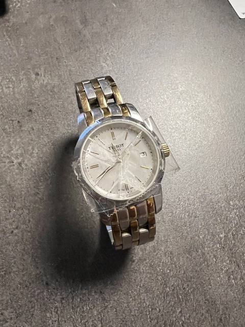 TISSOT DATE WATCH T033210A Works Stylish Mid Ladies Unisex Gold Damen ...