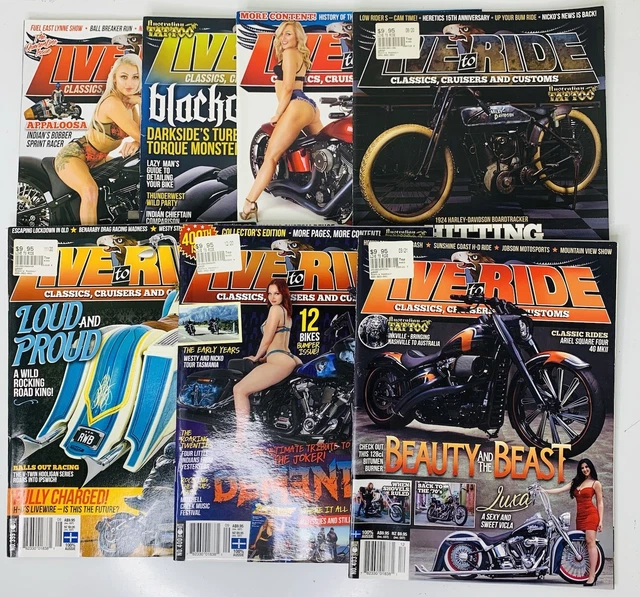 LIVE TO RIDE Magazine Collection x 7 2020 All Posters Included Pin Up ...