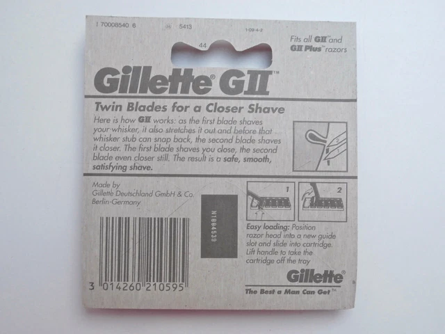 GILLETTE G2 GII Trac 2l Rasierklingen 5 St. für G2 Razor Rasierer Neu ...