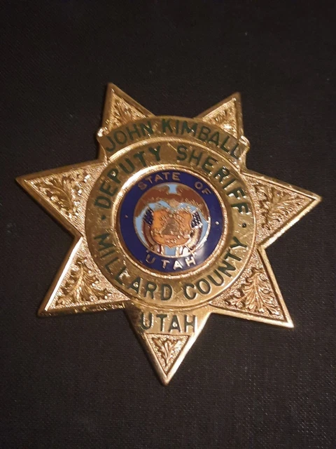 UTAH BADGE MILLARD County John Kimball Deputy Sheriff Blackinton Hi Glo ...