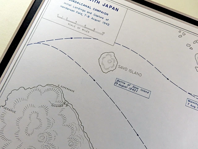 WW2 MILITARY MAP Guadalcanal campaign 1942 Capture of Henderson Field ...
