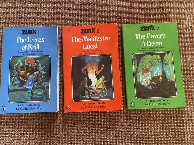 ZORK 1 2 & 3 Set Forces Krill Quest Cavern Doom Puffin Gamebooks S Eric Meretzky $39.99 ...