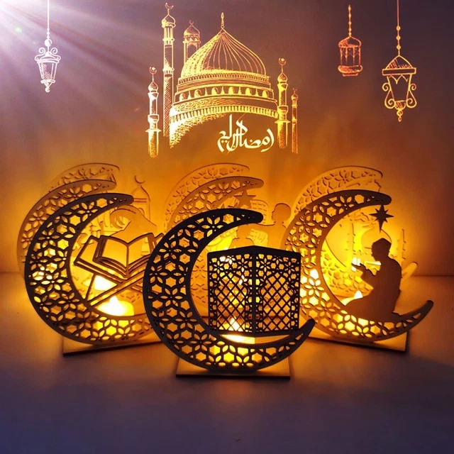 EID MUBARAK NIGHT Light Ramadan LED Mubarak Lights Muslim Islam Table ...