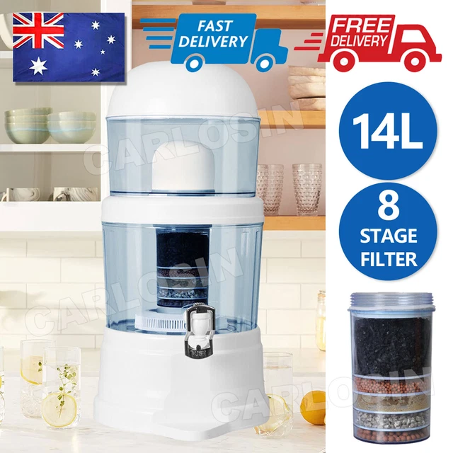 WATER PURIFIER FILTER 8 Stage Ceramic Benchtop Dispenser Carbon Mineral ...