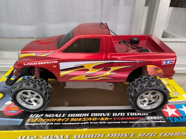 TAMIYA 1/12 LAND Zephyr Quick Drive RC Truck RTR Red 27MHz Near Mint ...