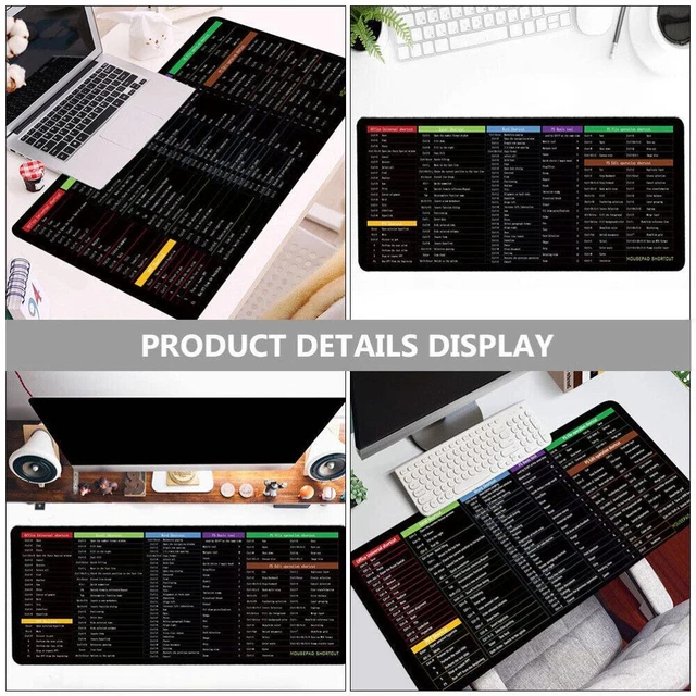 EXTRA LARGE ENGLISH Shortcut Keys Mouse Pad Mouse Mat Keyboard Mice Mat ...