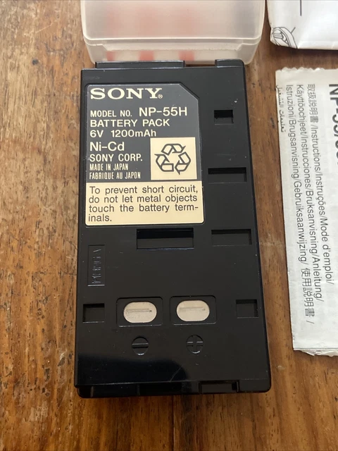 GENUINE SONY NP-55H Battery Pack 1200Mah 6v Ni-cd Camcorder -Untested ...