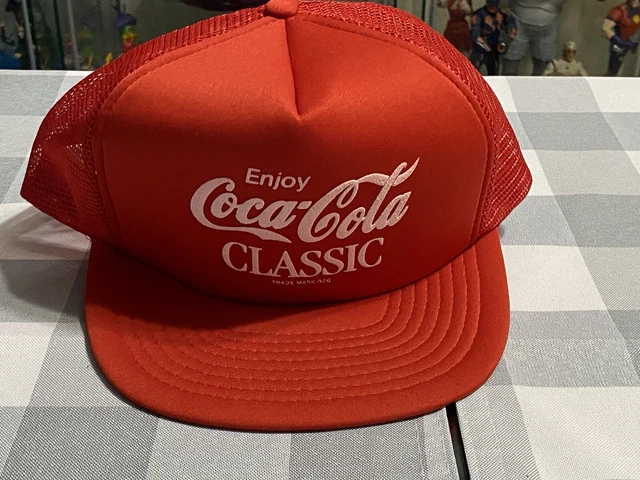 VINTAGE ENJOY COKE Coca-Cola Classic Red Snapback Trucker Hat Cap $39. ...