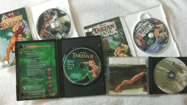 TARZAN, TARZAN II, Tarzan & Jane w/ Soundtrack (3 DVD / 1 CD Lot ...