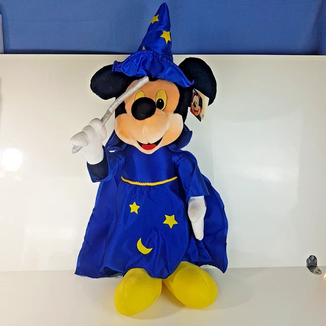 DISNEY MICKEY MOUSE Merlin 72cm et Minnie Mouse Blanche-Neige 38cm 2 ...
