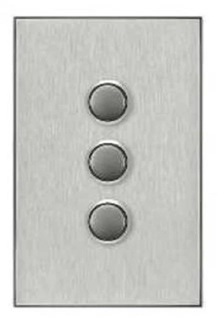 CLIPSAL SATURN PUSH BUTTON SWITCH 3-Gangs 20A 250V LED Indicator ...
